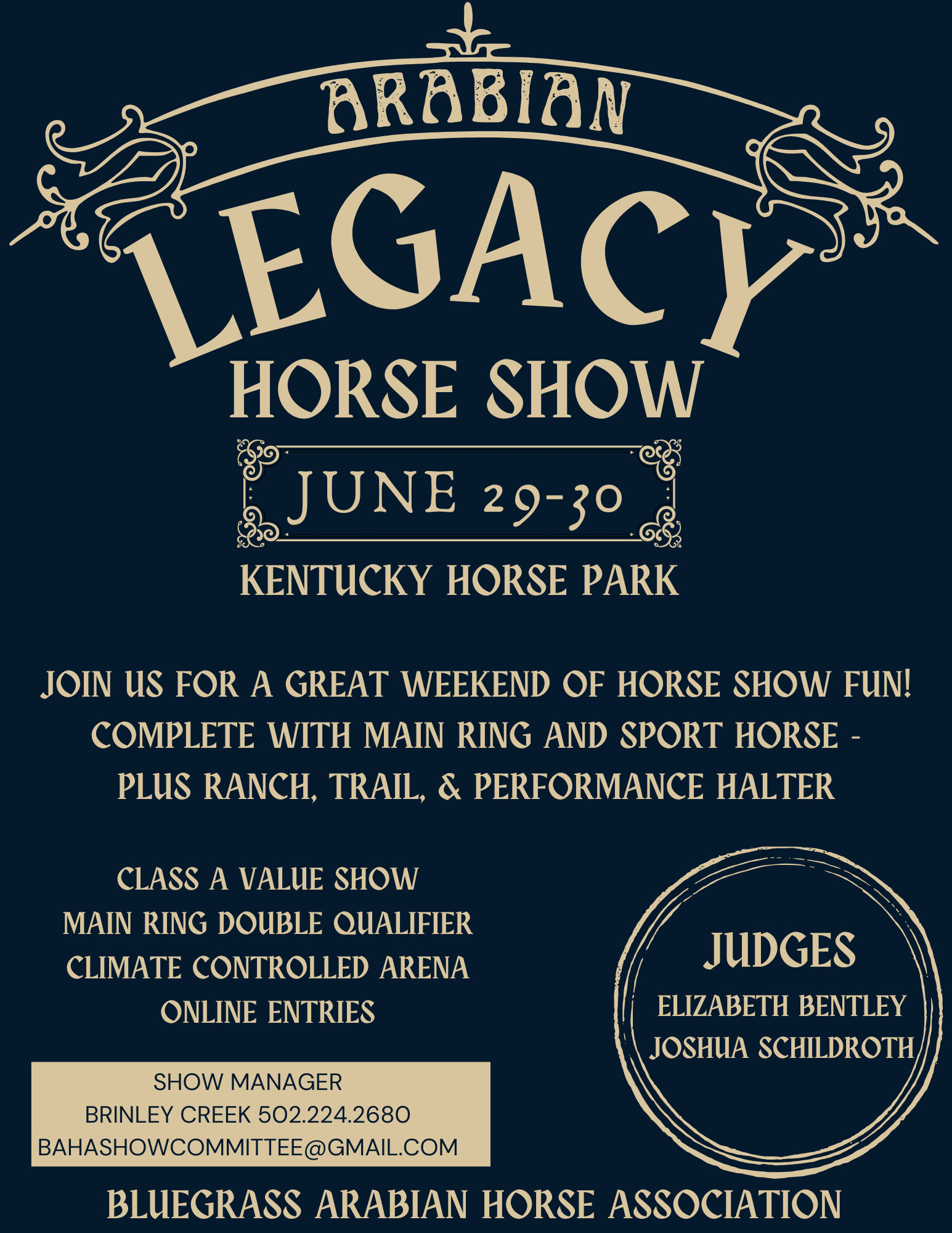 Horse Show Information – Bluegrass Arabian Horse Association